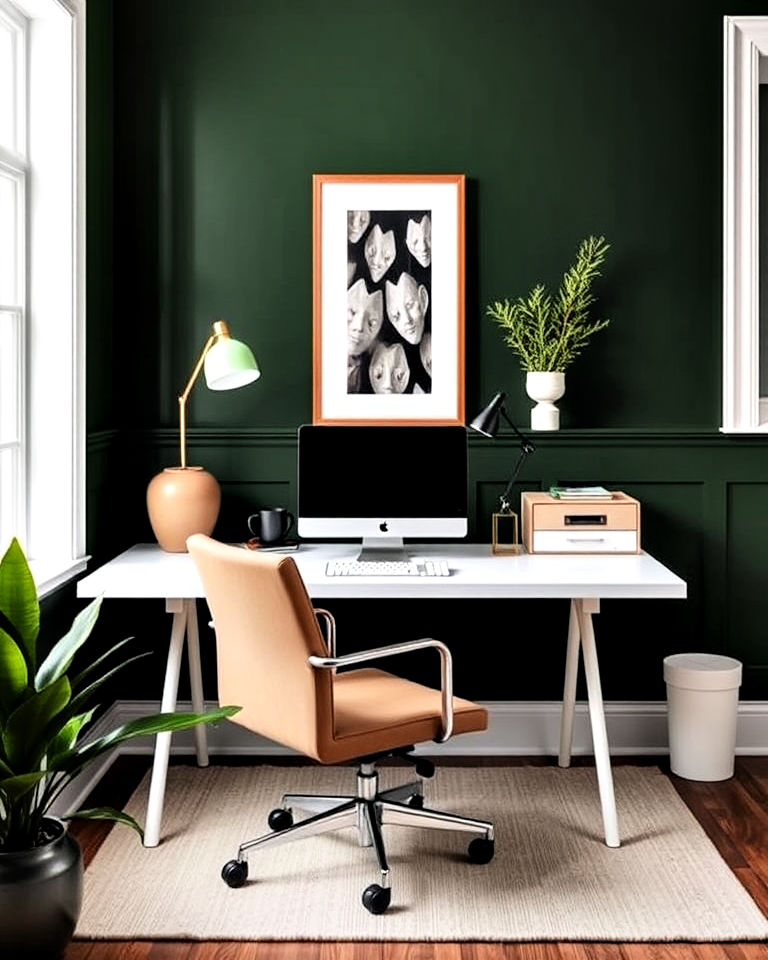 25 Dark Green Home Office Ideas That Make A Statement