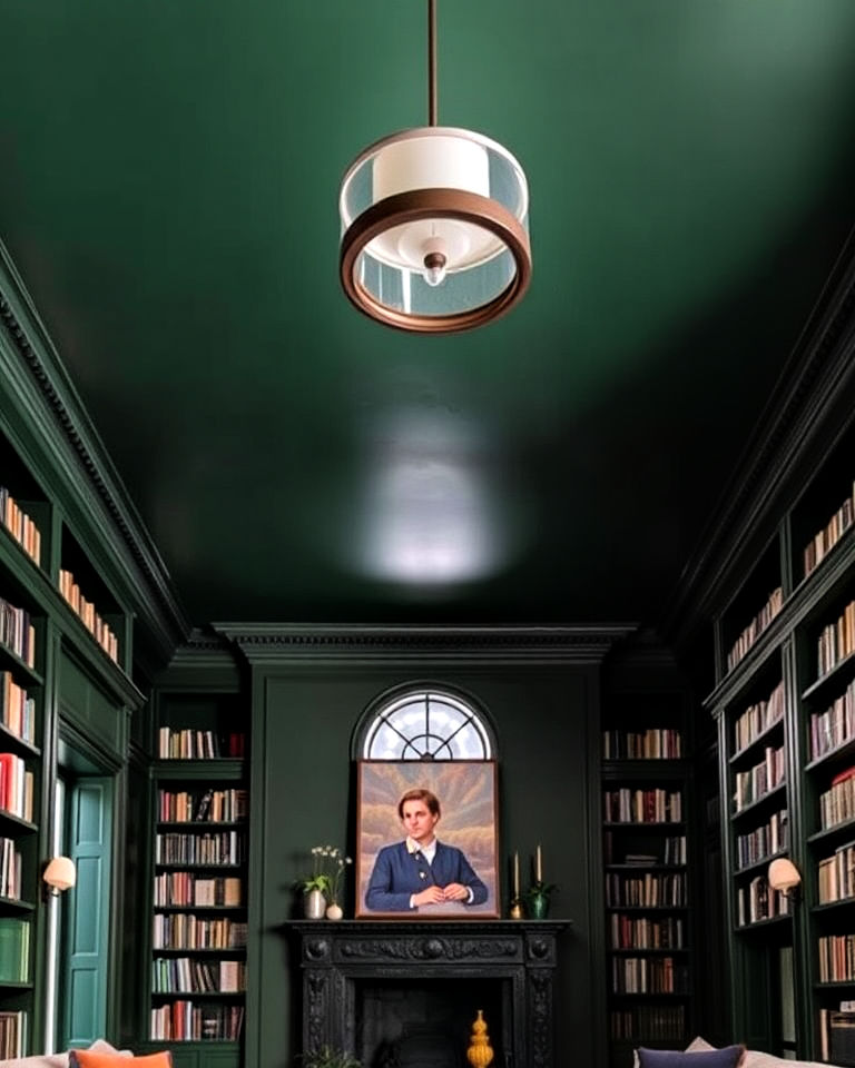 20 Dark Green Home Library Ideas To Inspire Your Study