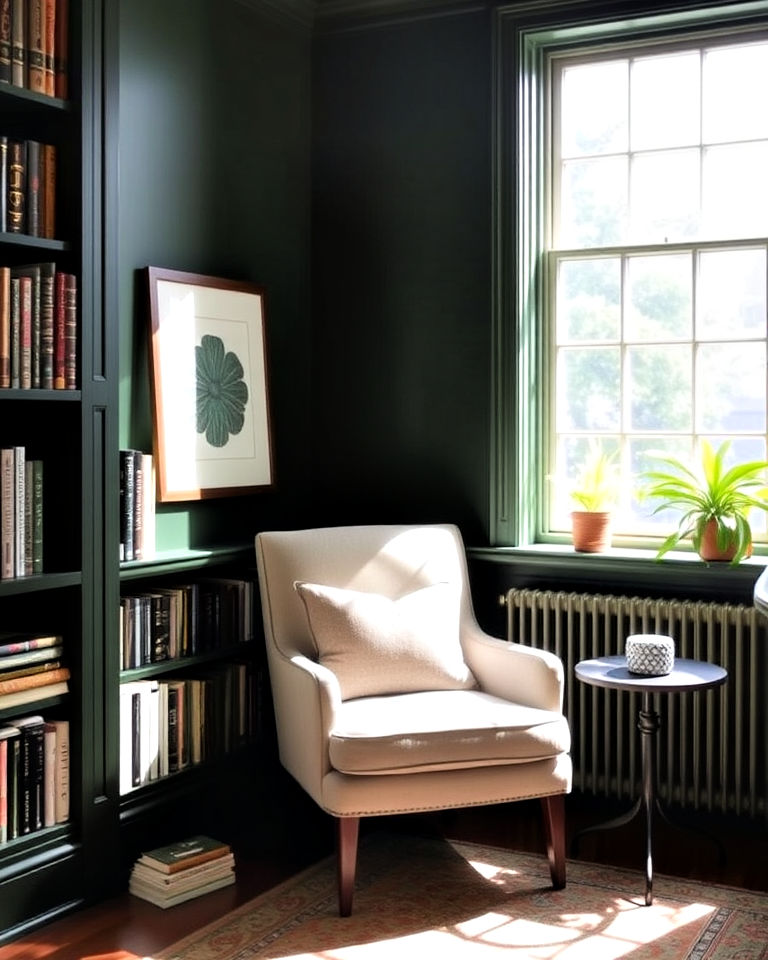 20 Dark Green Home Library Ideas To Inspire Your Study