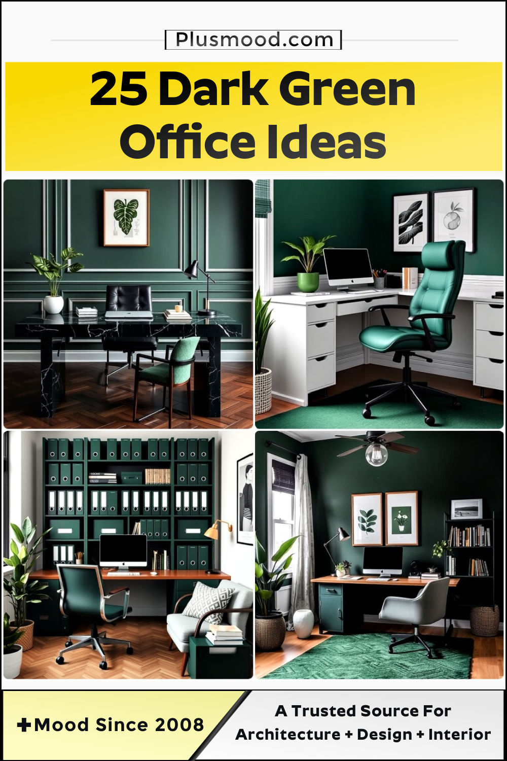 25 Dark Green Home Office Ideas That Make A Statement