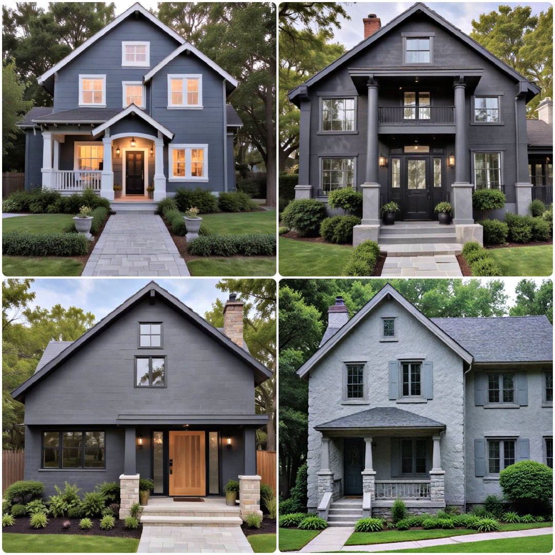 40 Grey House Exterior Color Schemes for Curb Appeal