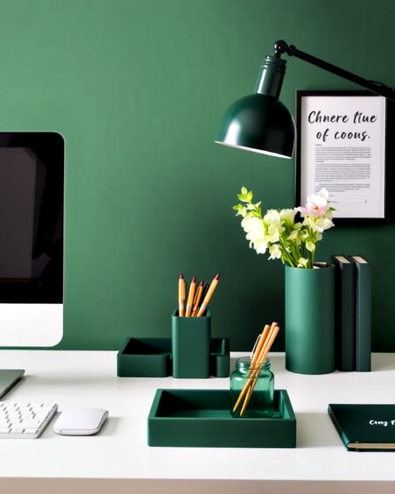 25 Dark Green Home Office Ideas That Make A Statement