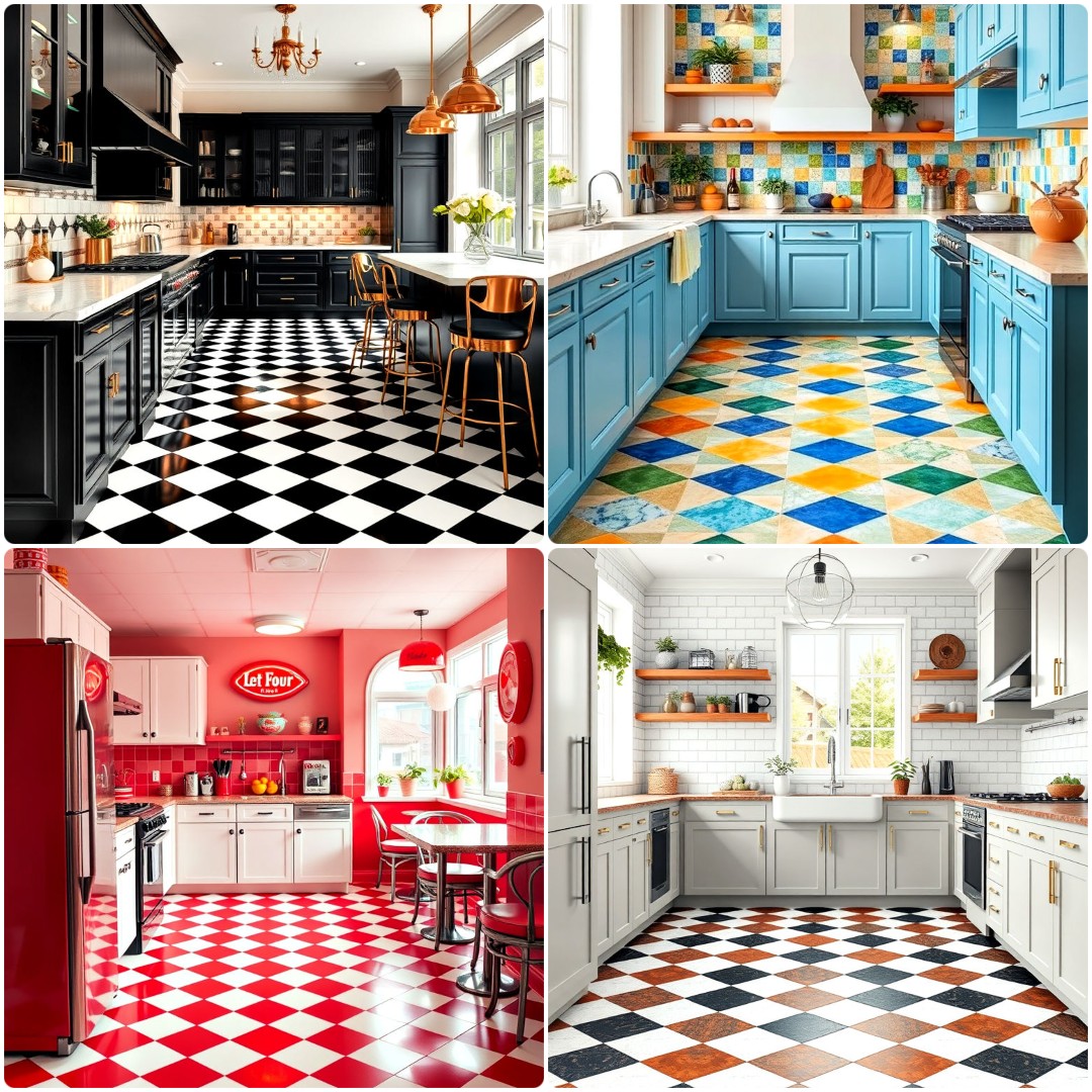 25 Checkered Kitchen Floor Ideas You’ll Adore