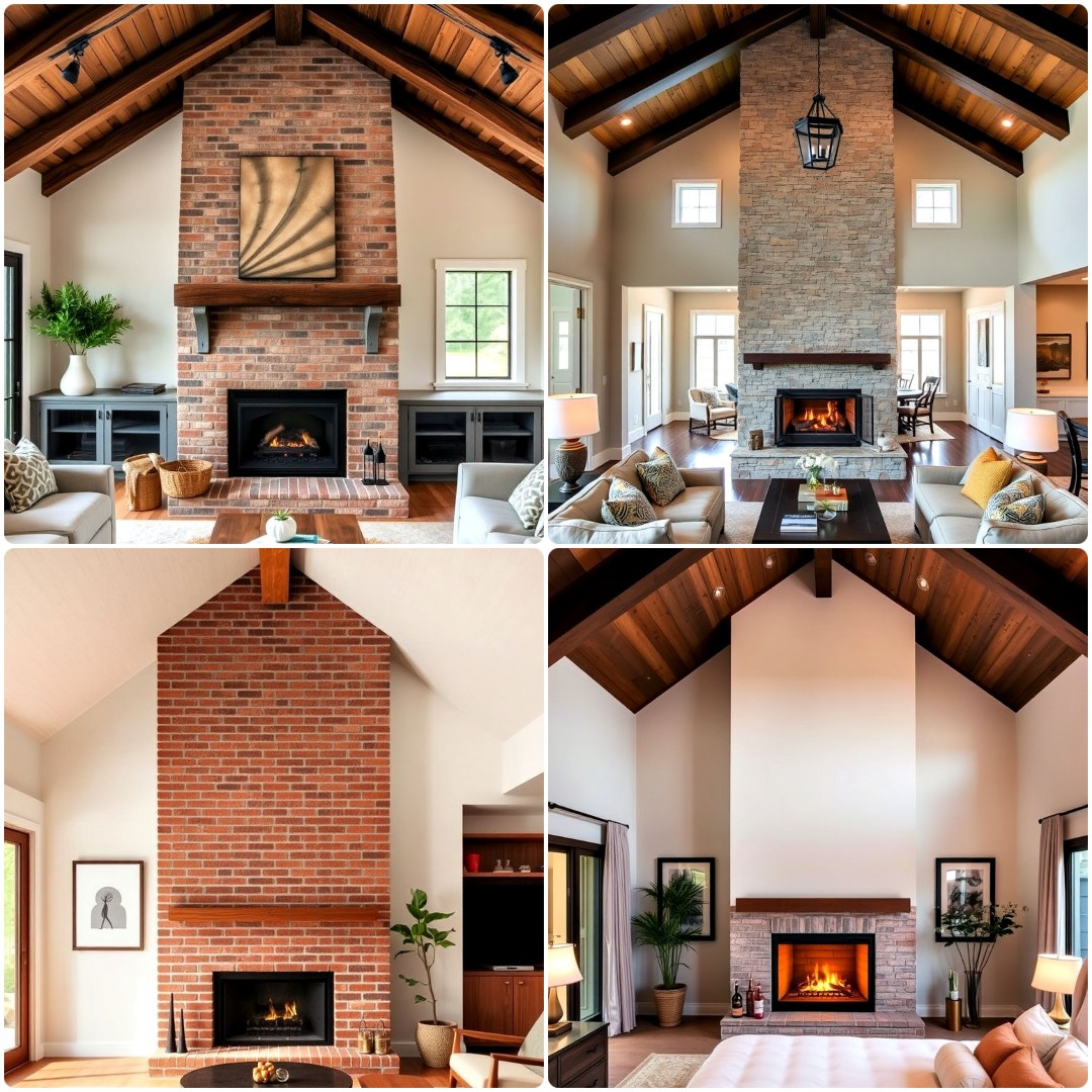 20 Living Rooms with Vaulted Ceilings and Fireplace Ideas
