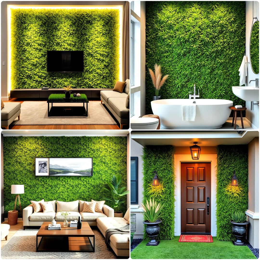 40 Artificial Grass Wall Design Ideas for A Lush Look