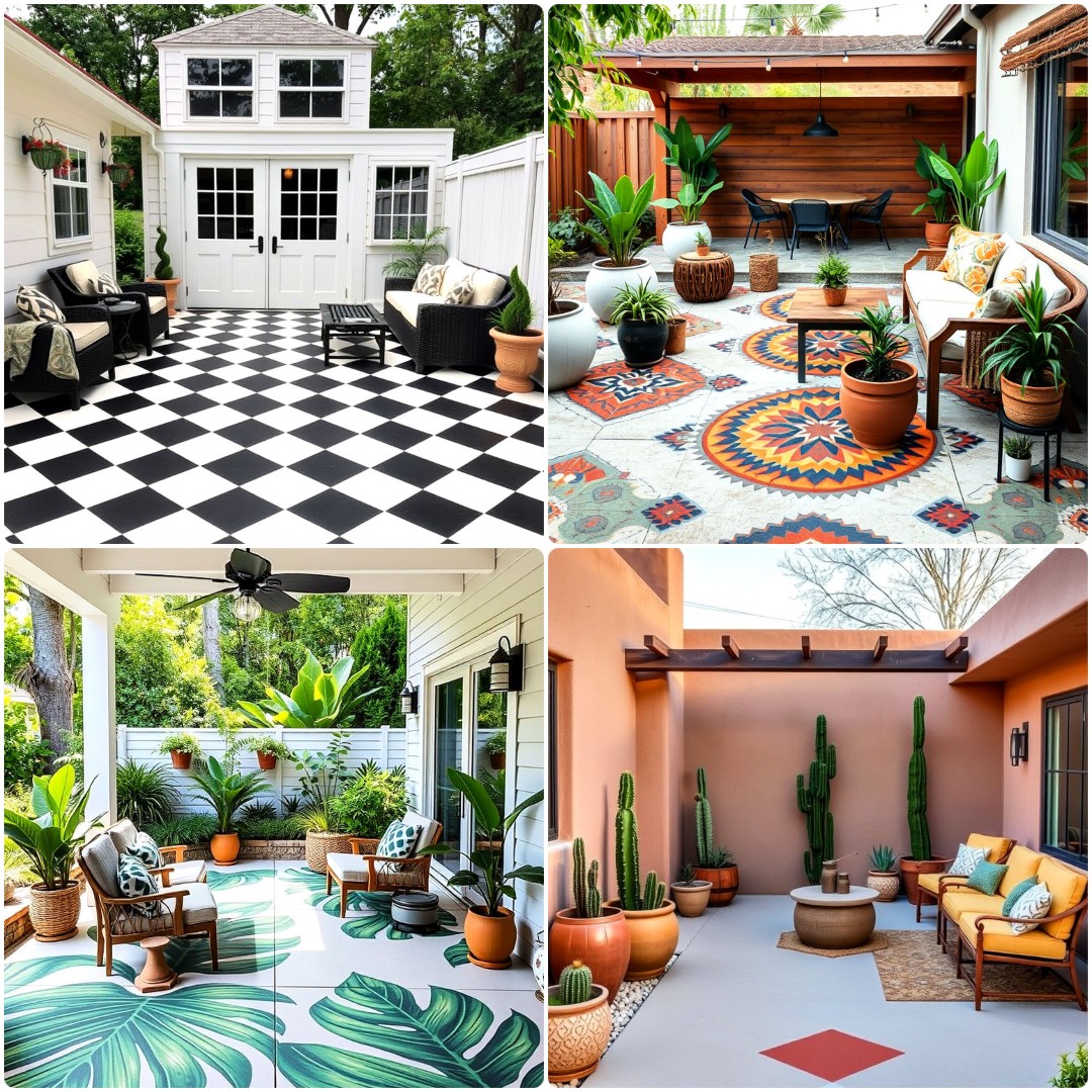 25 Painted Concrete Patio Ideas You'll Want To Try