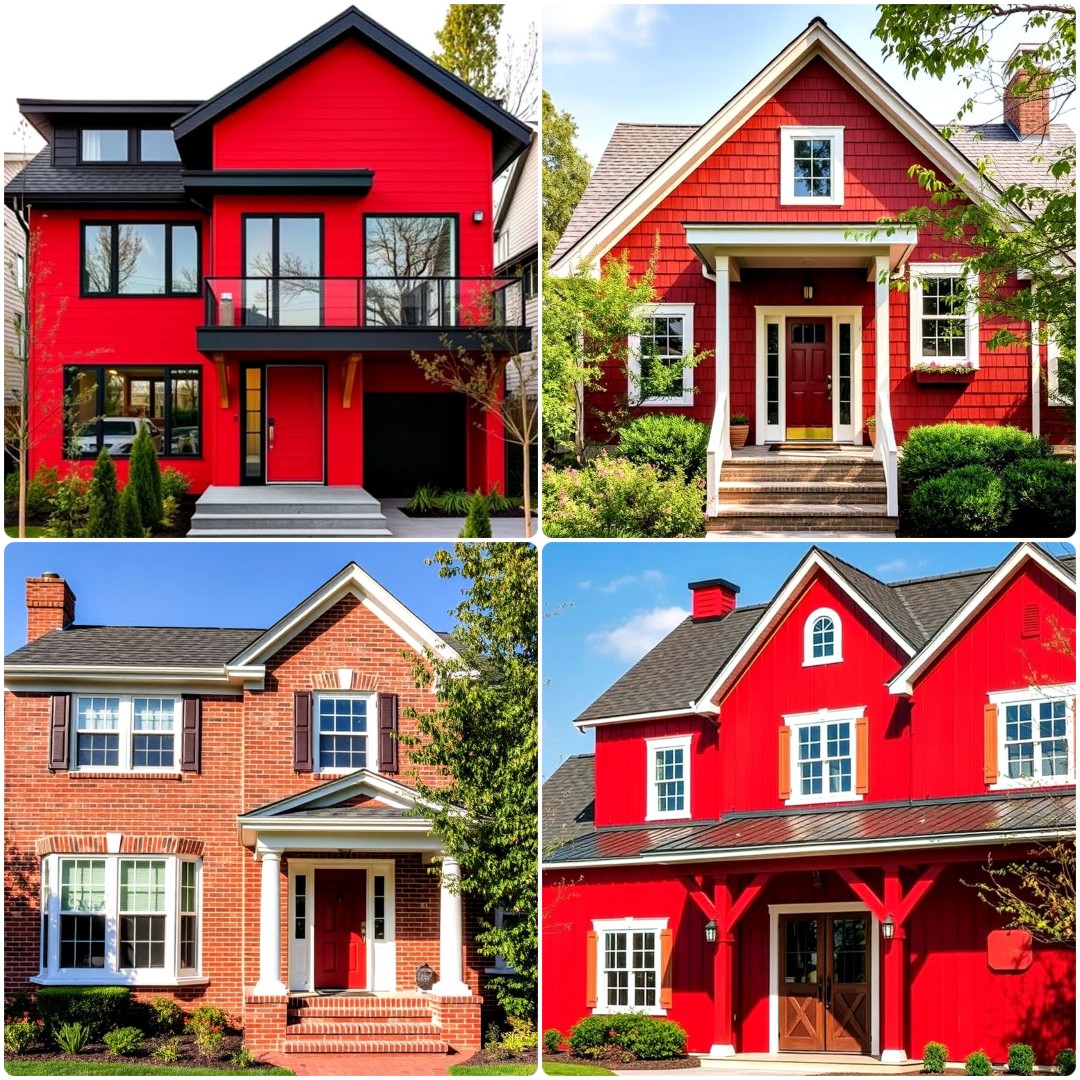 20 Exterior Red House Color Schemes for A Bold Statement