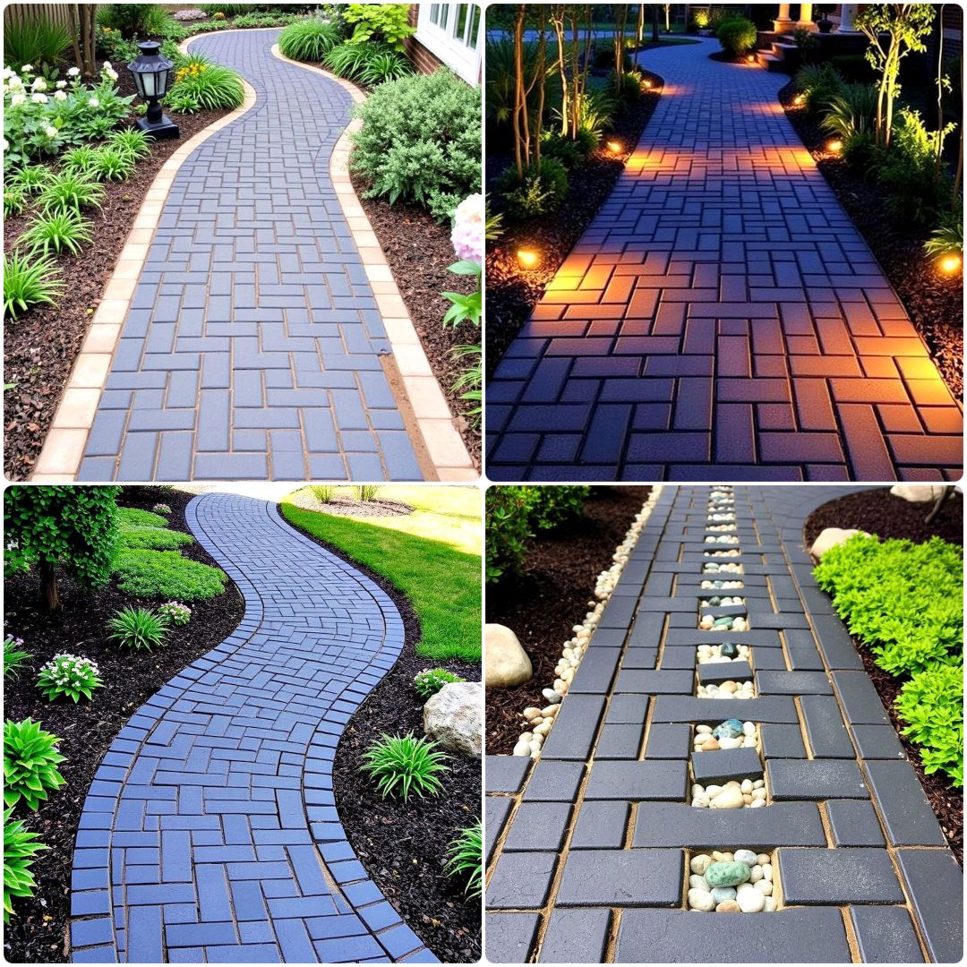15 Black Brick Walkway Ideas for A Sleek Finish