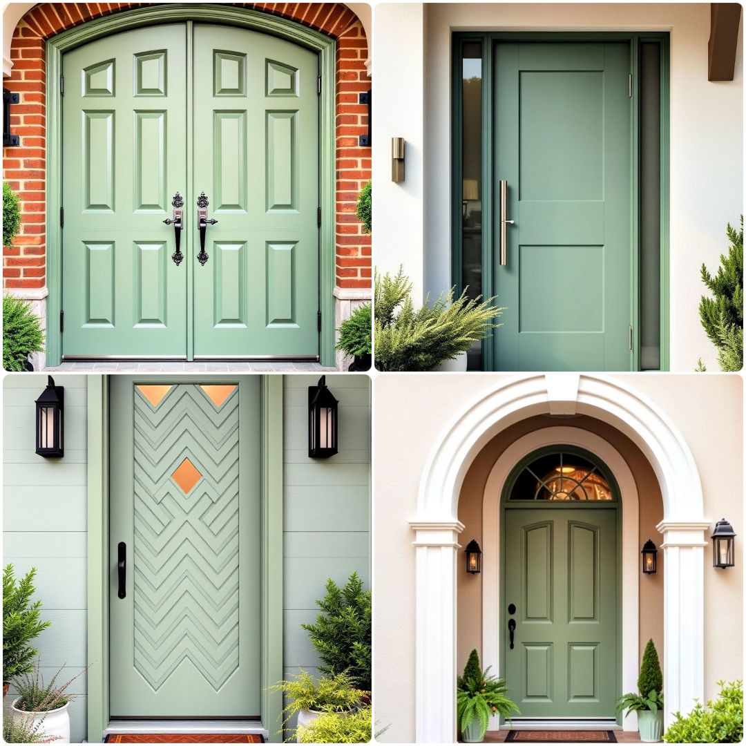 20 Sage Green Front Door Ideas for A Serene Entrance