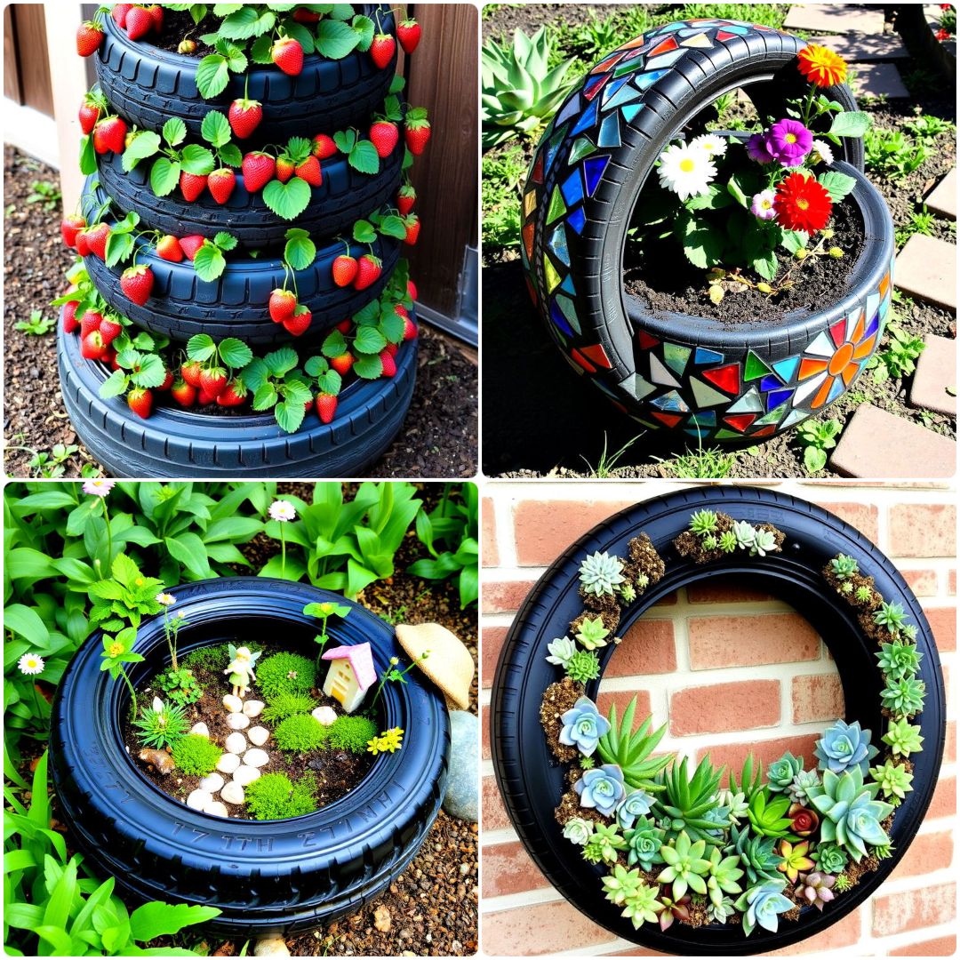 25 Creative Landscape Tyre Garden Designs To Copy