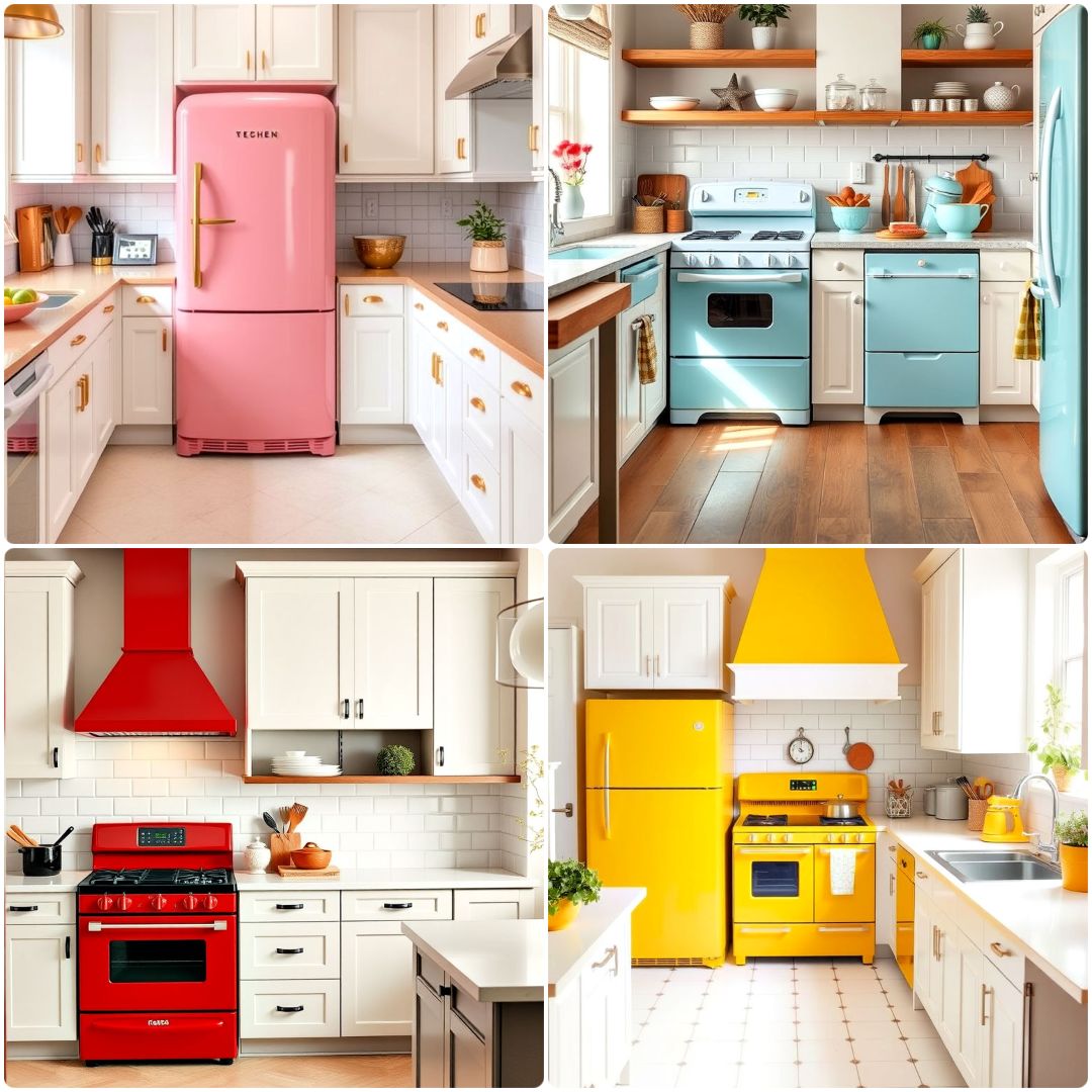 20 Kitchens With Colored Appliances Ideas To Copy