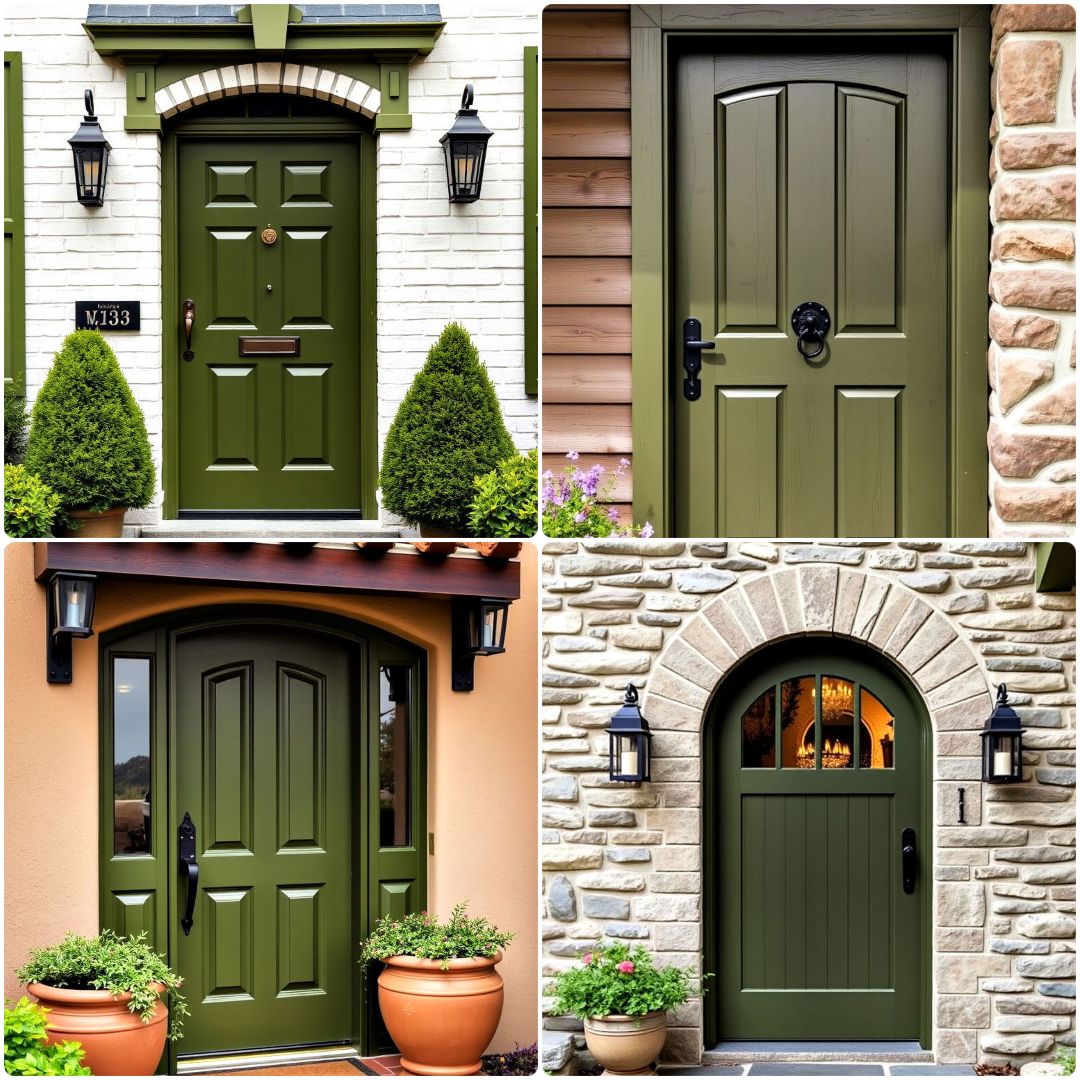 15 Olive Green Front Door Ideas for A Modern Look